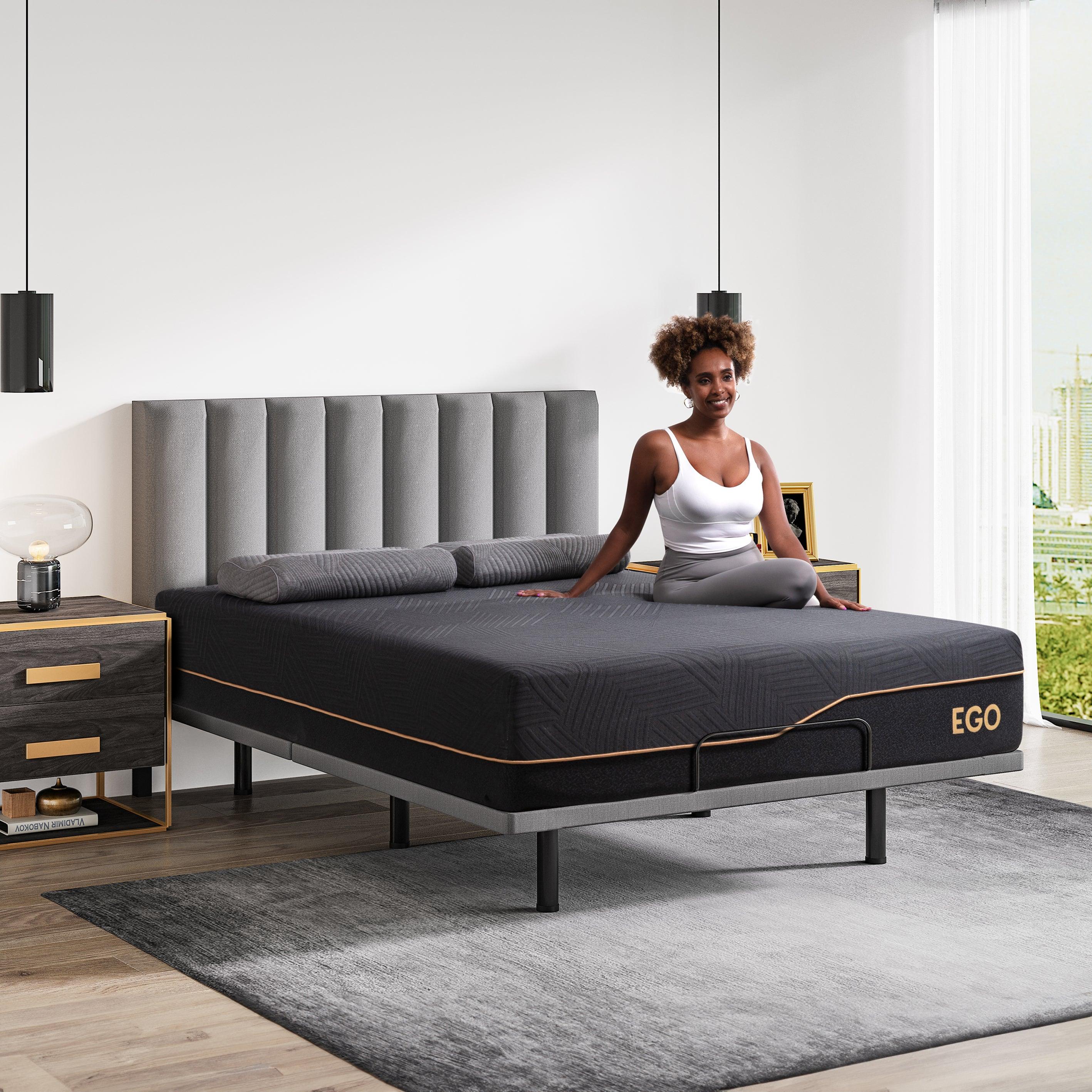 Black 14" Copper Gel Mattress, Memory Foam & Hybrid Spring | EGOHOME